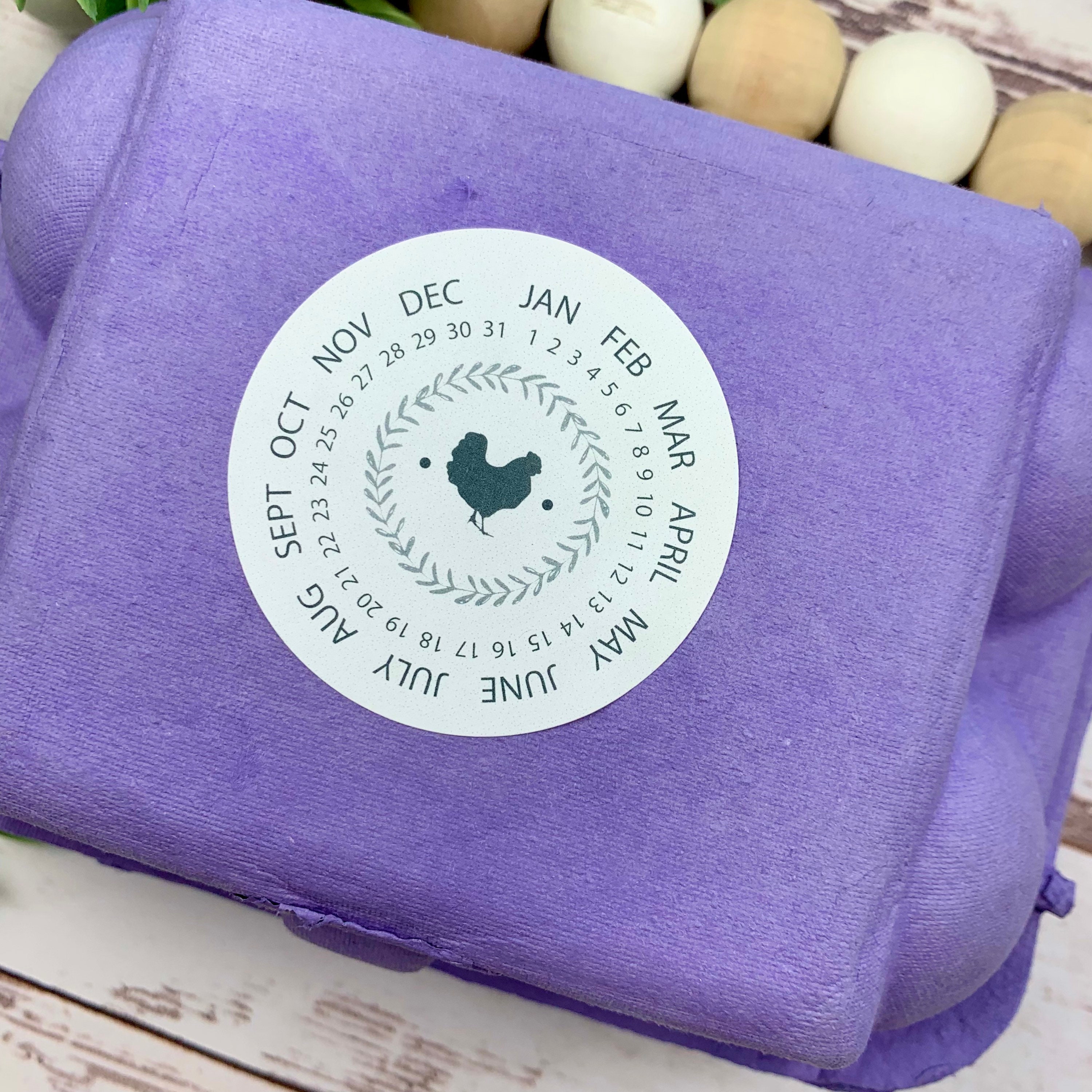 Chicken Egg Date Stickers Egg Carton Label Farm Fresh - Etsy