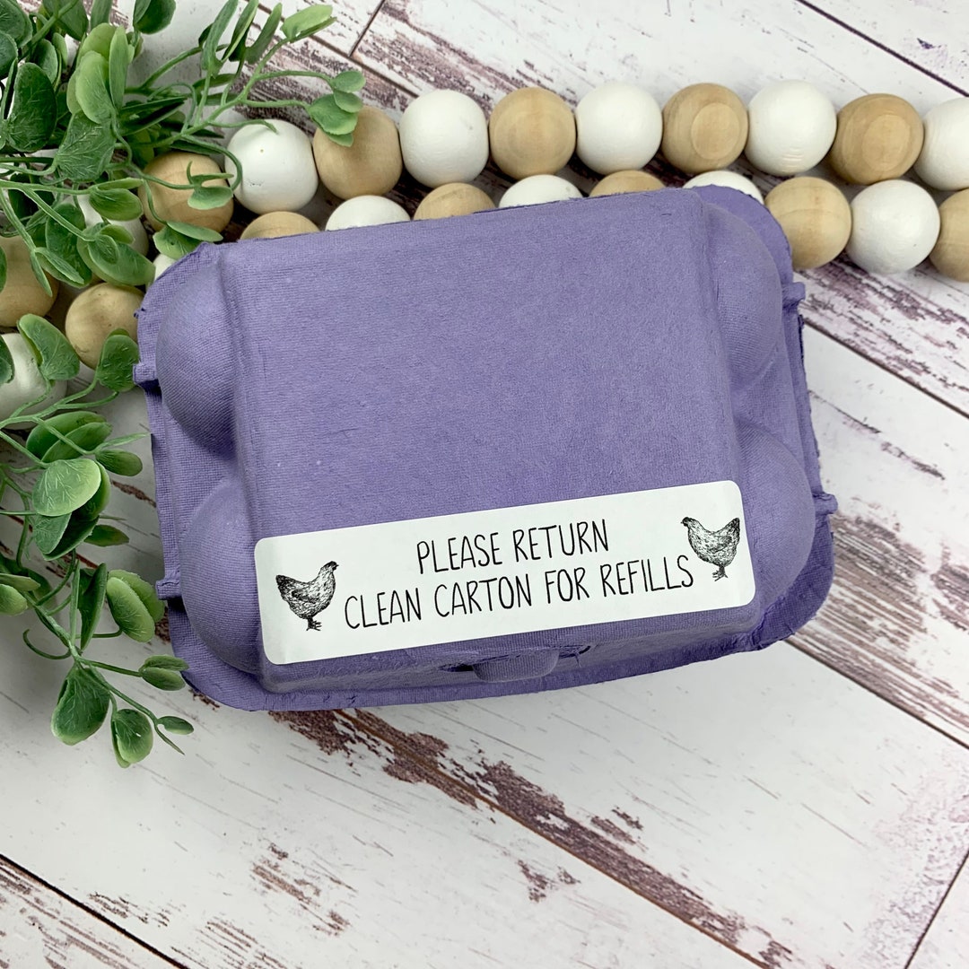 60 Please Return Clean Carton Sticker - Egg Carton Stickers - Chicken ...