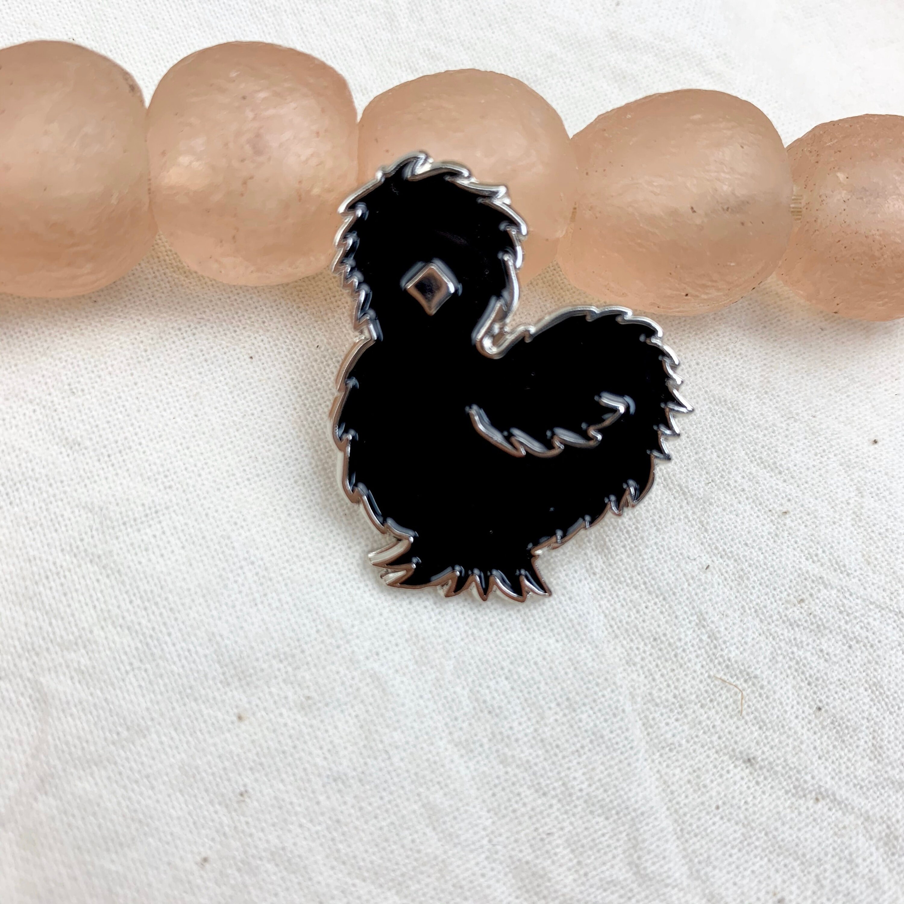 Enamel Chicken Pin Cute Chicken Pin Black Silkie Chicken - Etsy