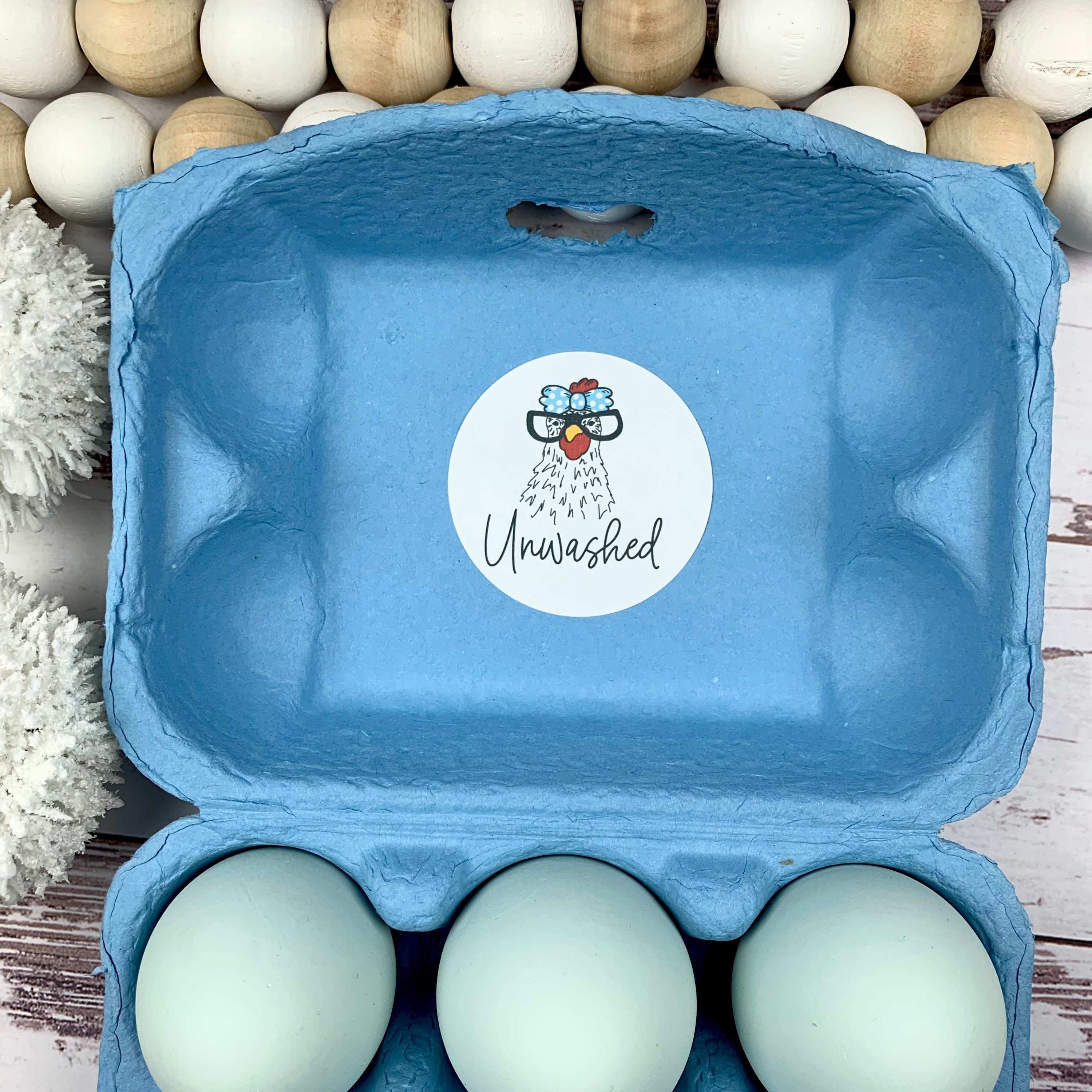 Unwashed Eggs Sticker Egg Carton Label Funny Chicken Face - Etsy