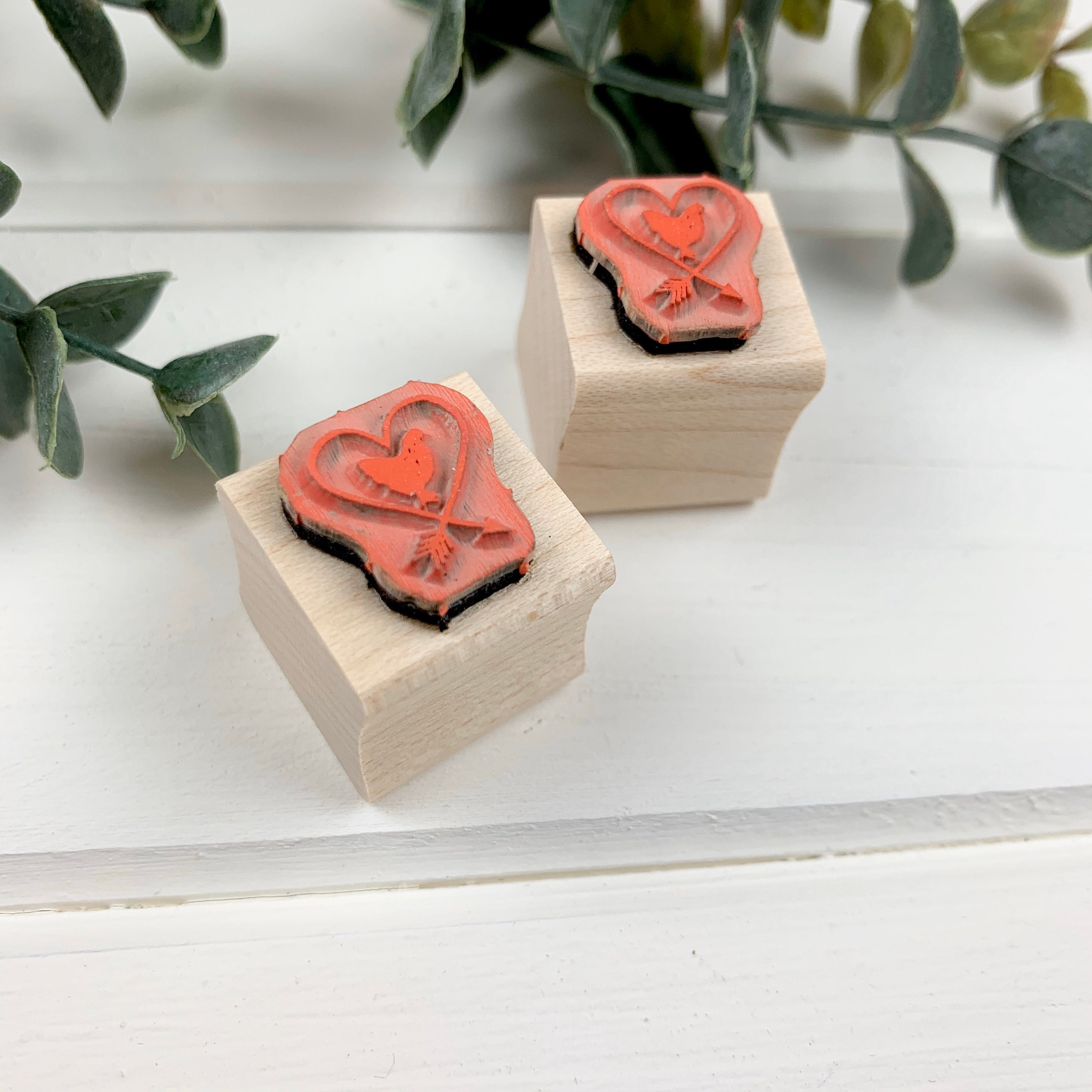 Mini Egg Stamp Chicken in an Arrow Heart Egg Stamps Cute - Etsy