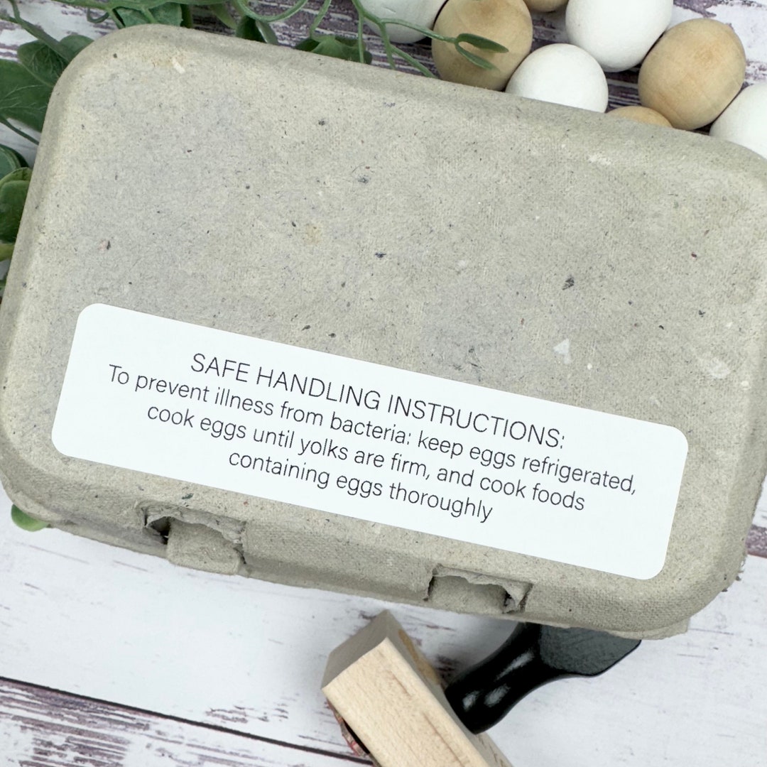 60 FDA Label Stickers - Safe Handling Egg Stickers - Farm Fresh Eggs ...