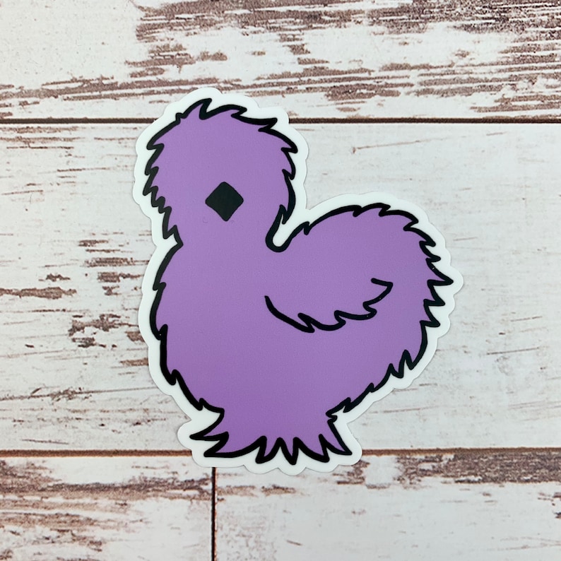 Purple Silkie Bumper Sticker Chicken Sticker Chicken Coop - Etsy
