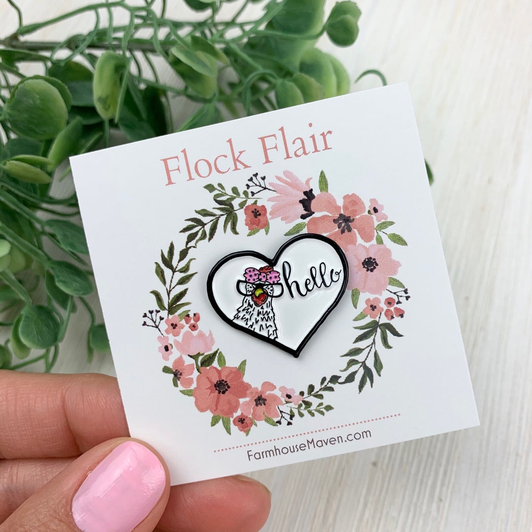 Enamel Chicken Pin - Cute Chicken Pin - Hello Chicken Pin ...