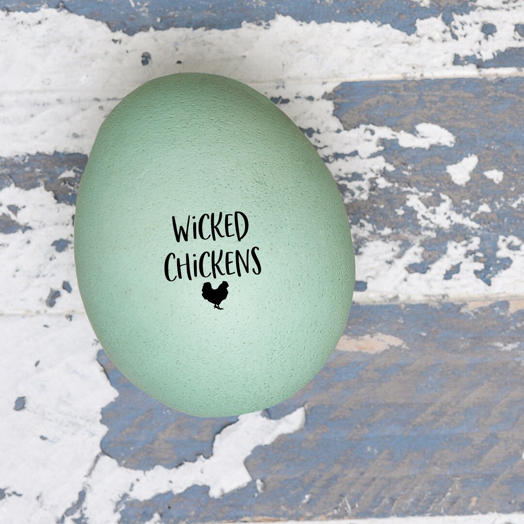 Mini Egg Stamp - Wicked Chickens - Fresh Eggs - Chicken Coop Stamp ...