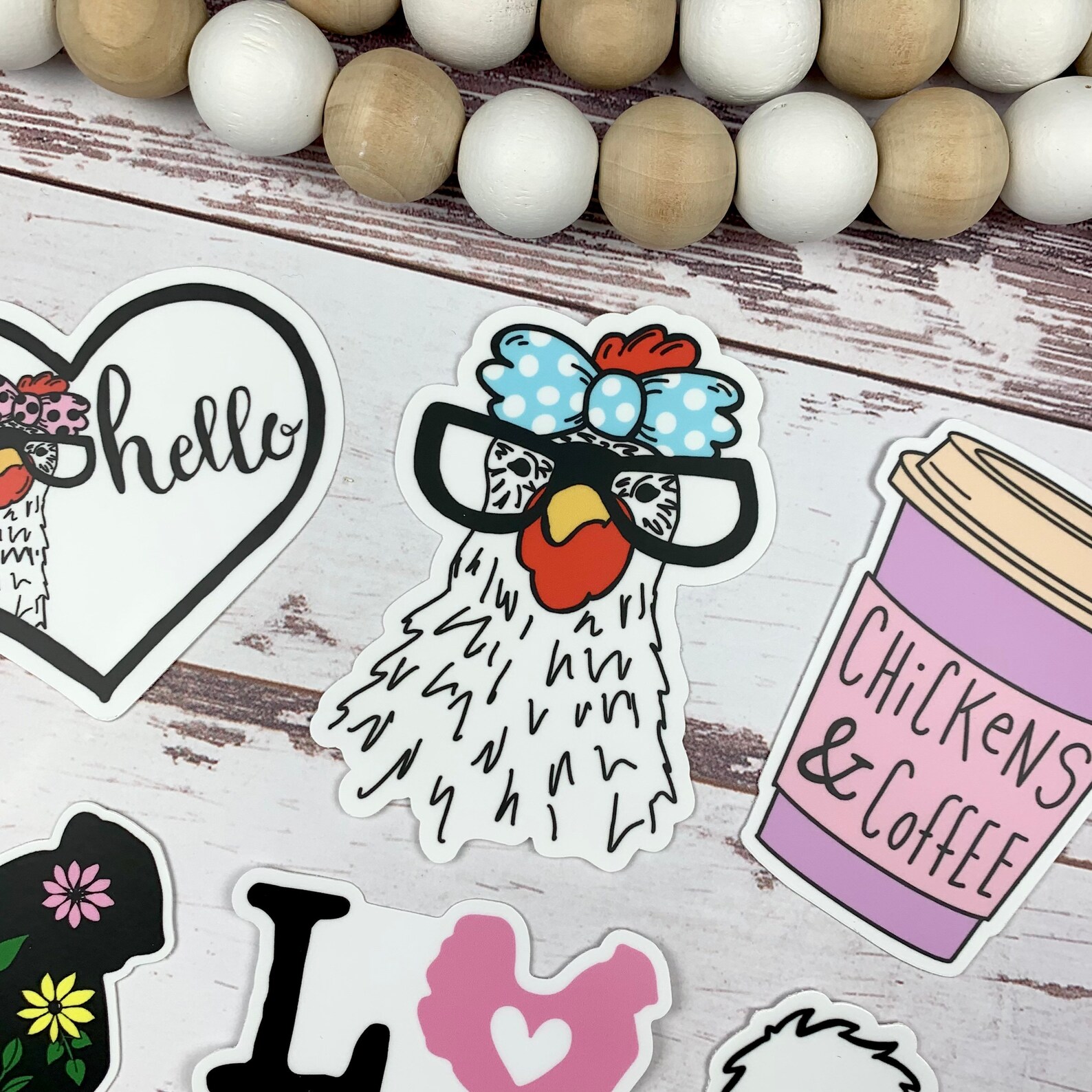 Cute Chicken Bumper Sticker Set of 6 Chicken Lover Gift Idea | Etsy