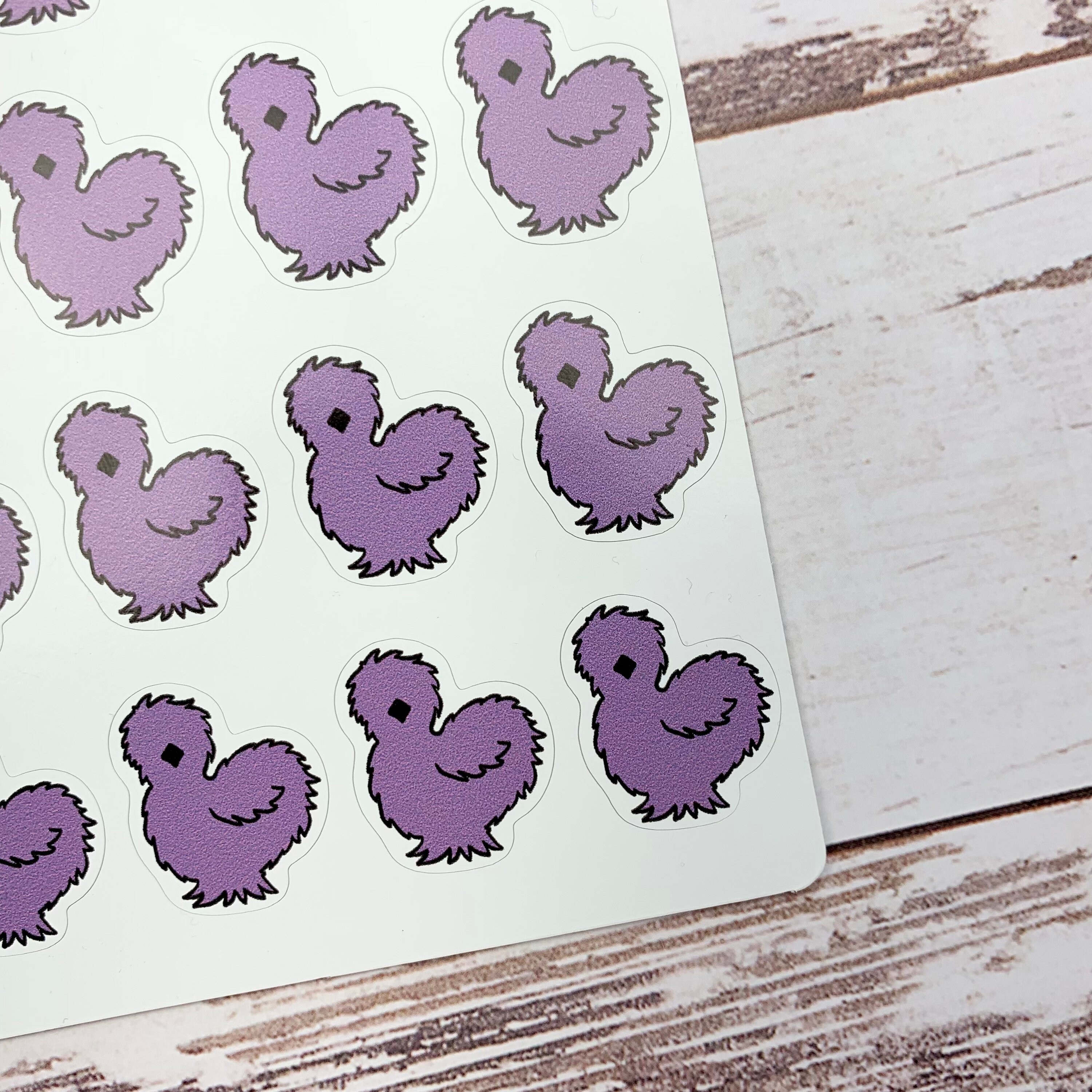 Purple Silkie Silkie Stickers Egg Carton Stickers Chicken - Etsy