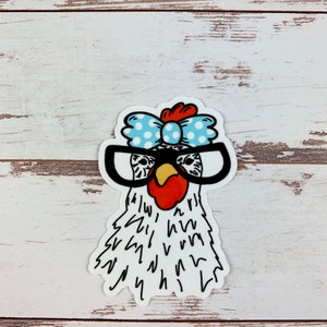 Cute Chicken Face Sticker – Funny Chicken Lady Gift - Etsy