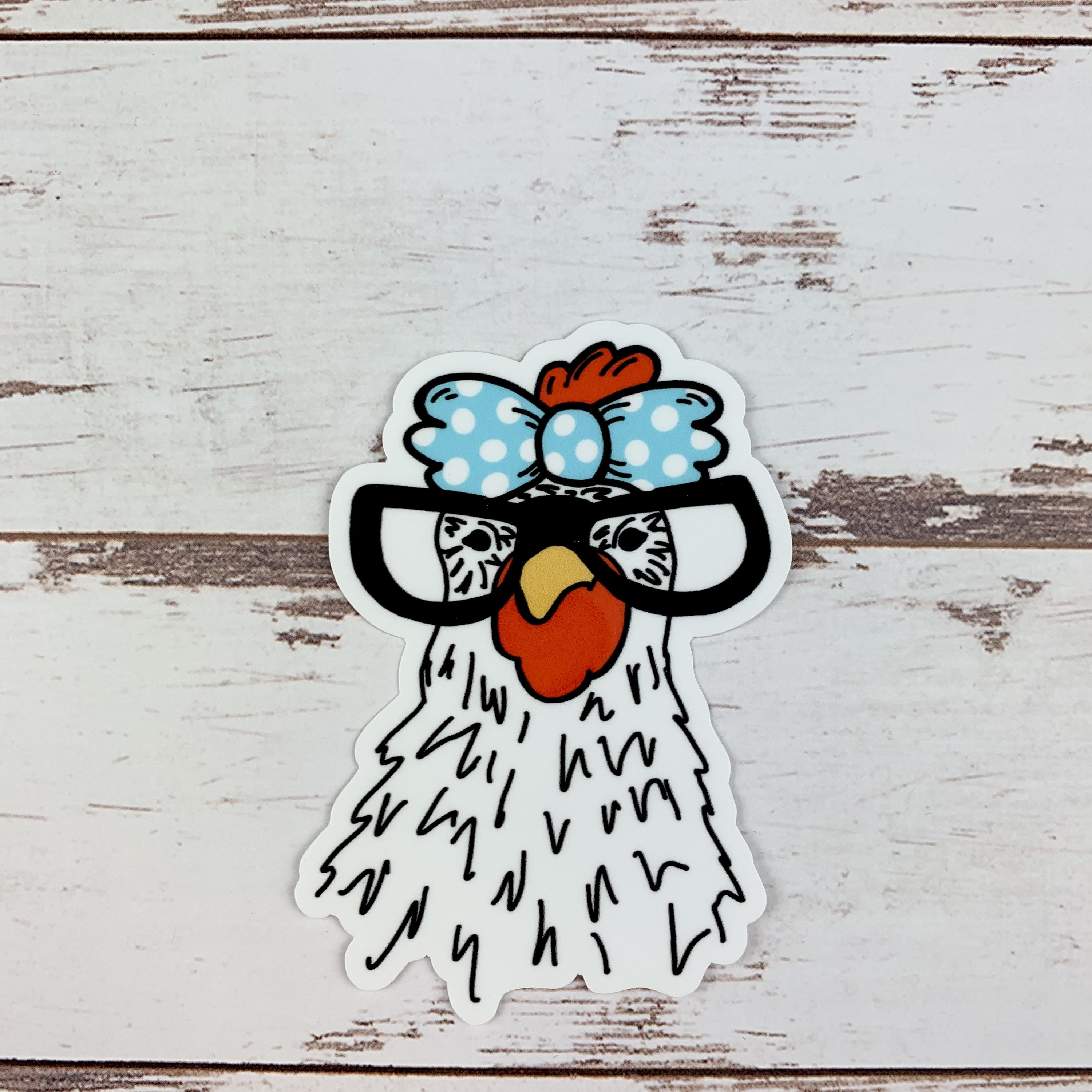Chicken Face Bumper Sticker Chicken Sticker Chicken Coop - Etsy