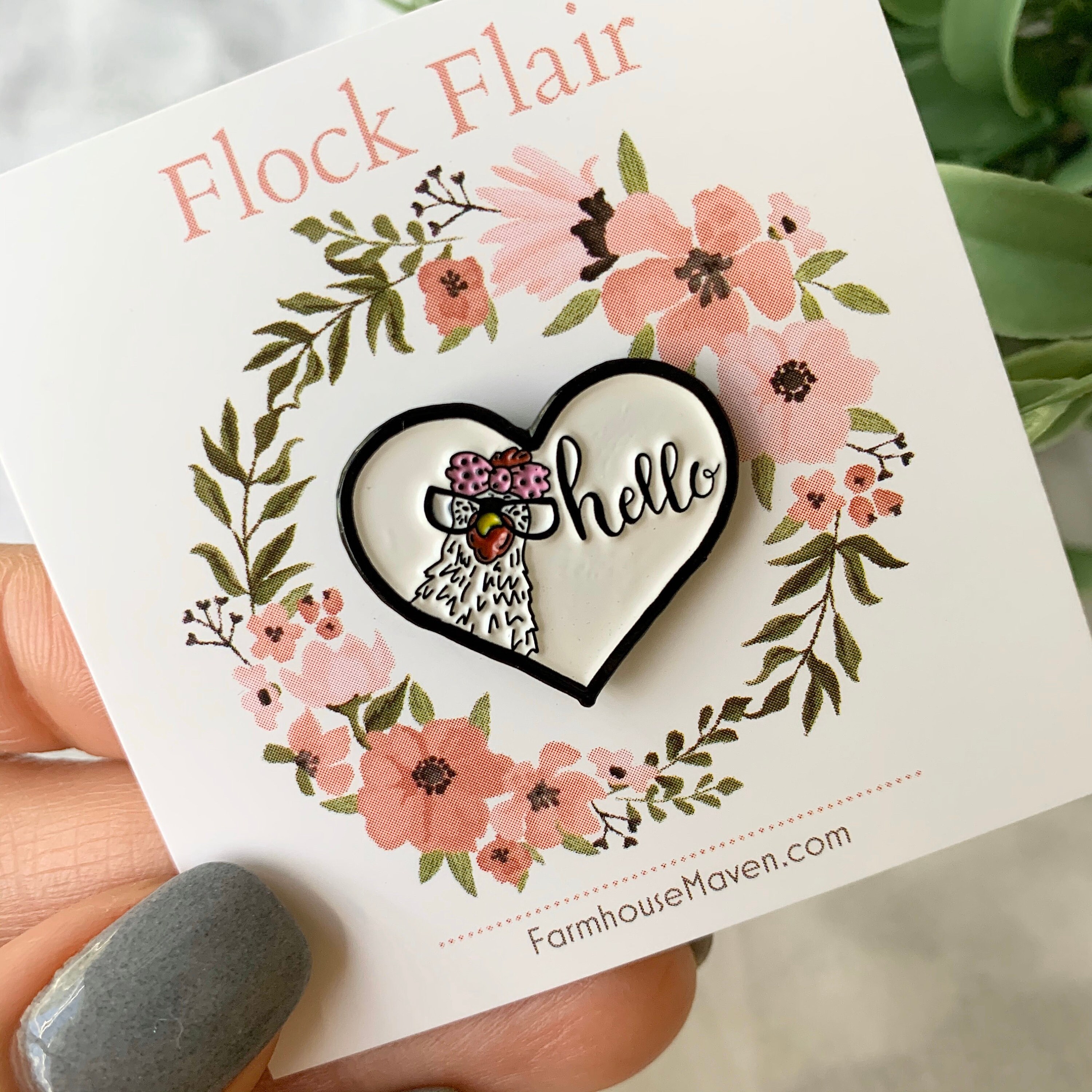 Enamel Chicken Pin - Cute Chicken Pin - Hello Chicken Pin ...