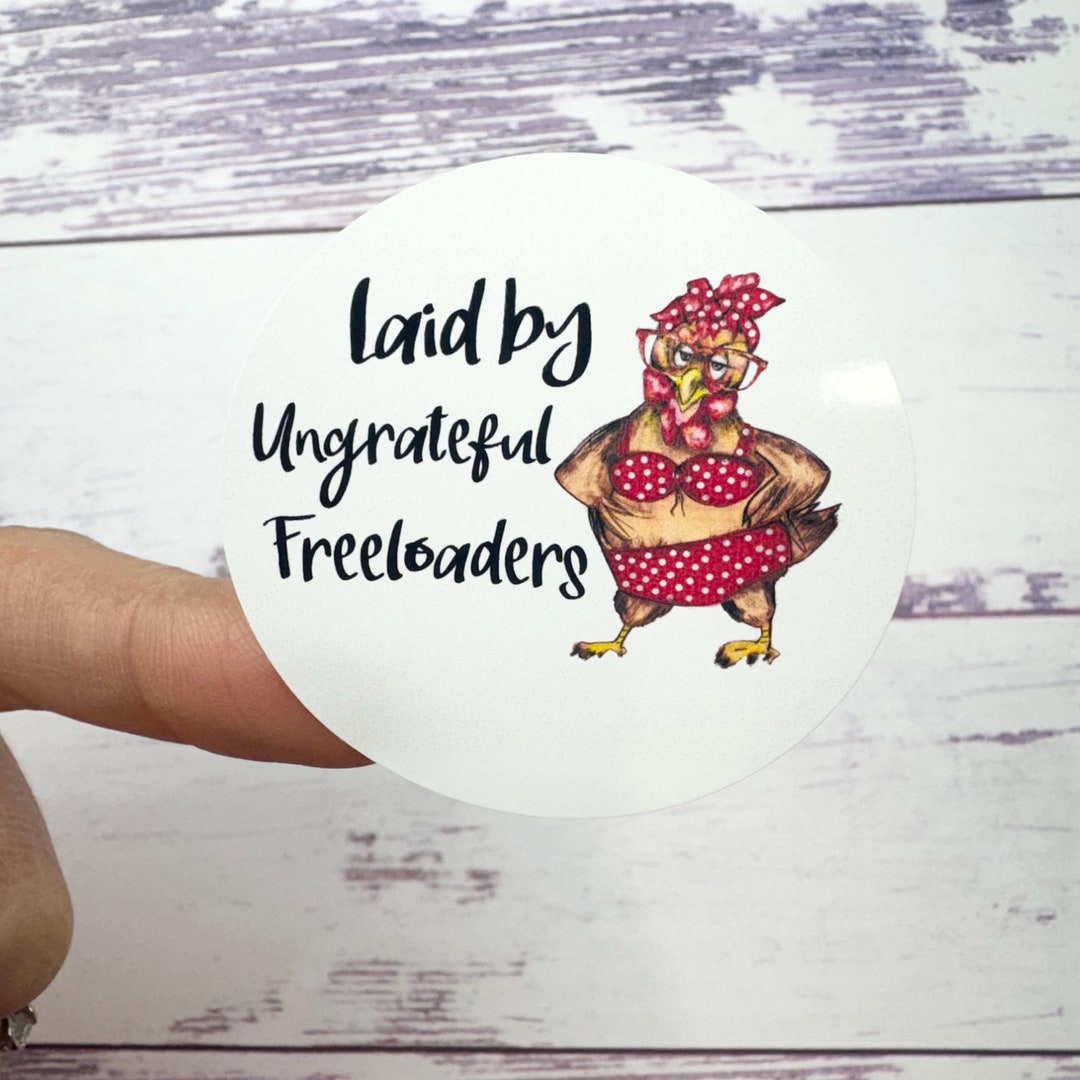 Laid by Ungrateful Freeloaders Egg Carton Sticker - Egg Cartons - Funny ...