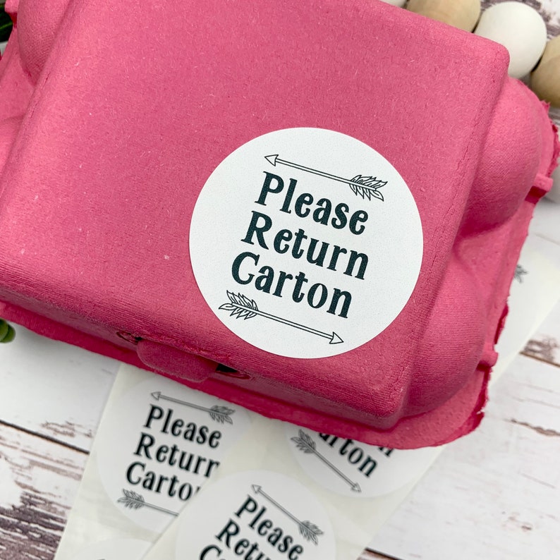 Please Return Carton Egg Carton Stickers Fresh Eggs Egg | Etsy