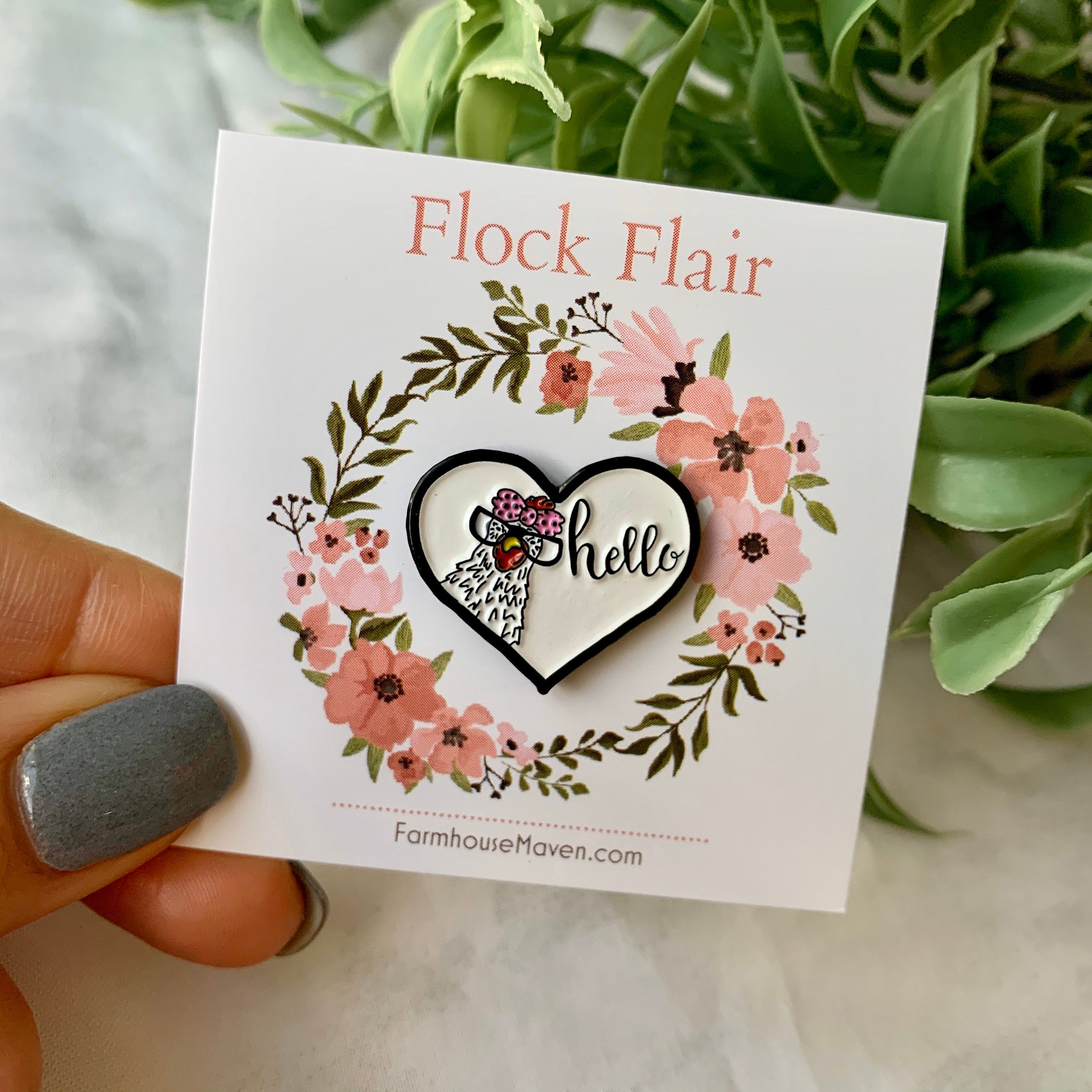 Enamel Chicken Pin Cute Chicken Pin Hello Chicken Pin - Etsy