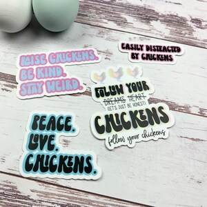 Set of 4 Chicken Stickers - Chicken Bumpersticker - Hen Sticker ...