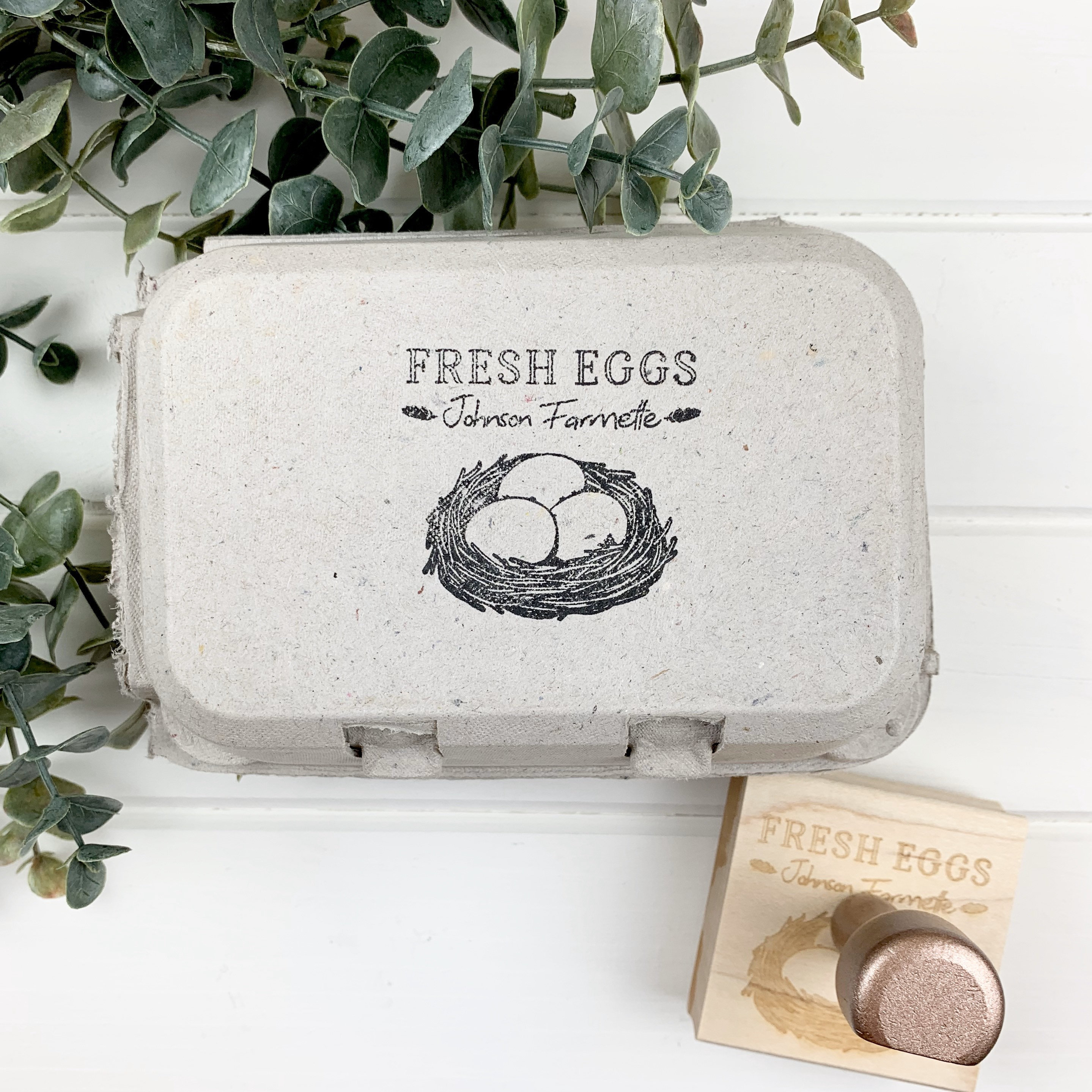 CUSTOM Egg Carton Stamp Personalized Egg Carton Stamp - Etsy