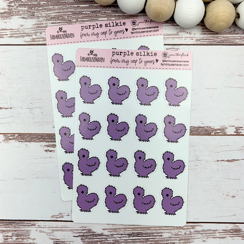 Purple Silkie Silkie Stickers Egg Carton Stickers Chicken | Etsy