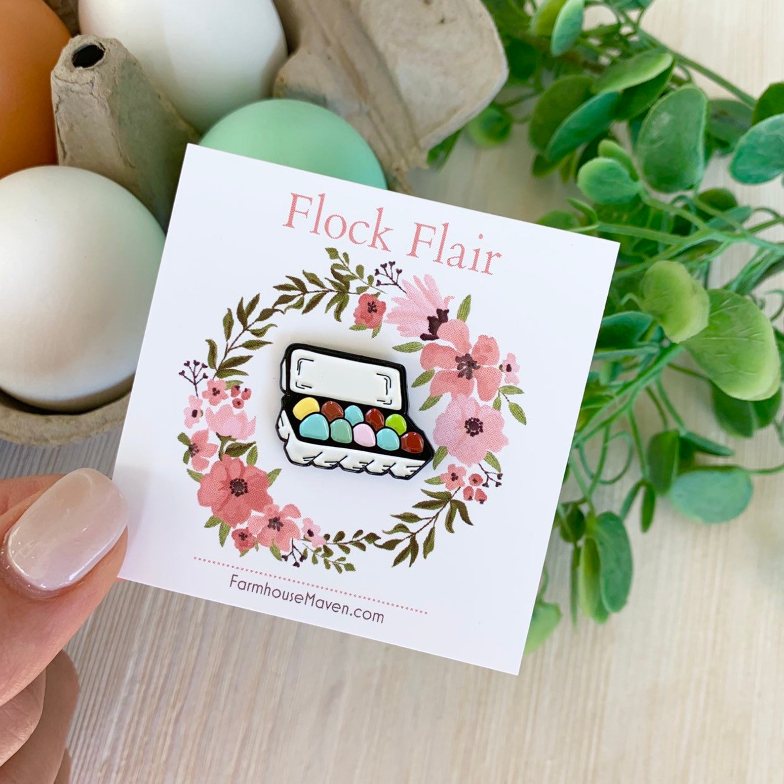 Enamel Chicken Pin - Rainbow Eggs - Cute Chicken Pin - Farm Pin ...
