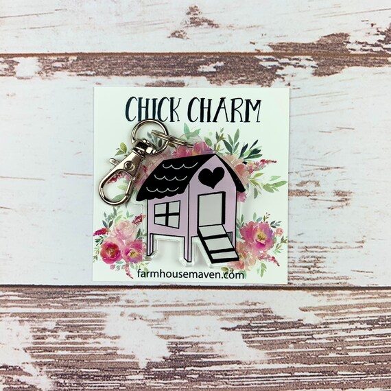 Cute Chicken Keychain Chicken Coop Keychain Chicken | Etsy