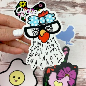 Chicken Face Bumper Sticker - Chicken Sticker - Chicken Coop Sticker ...