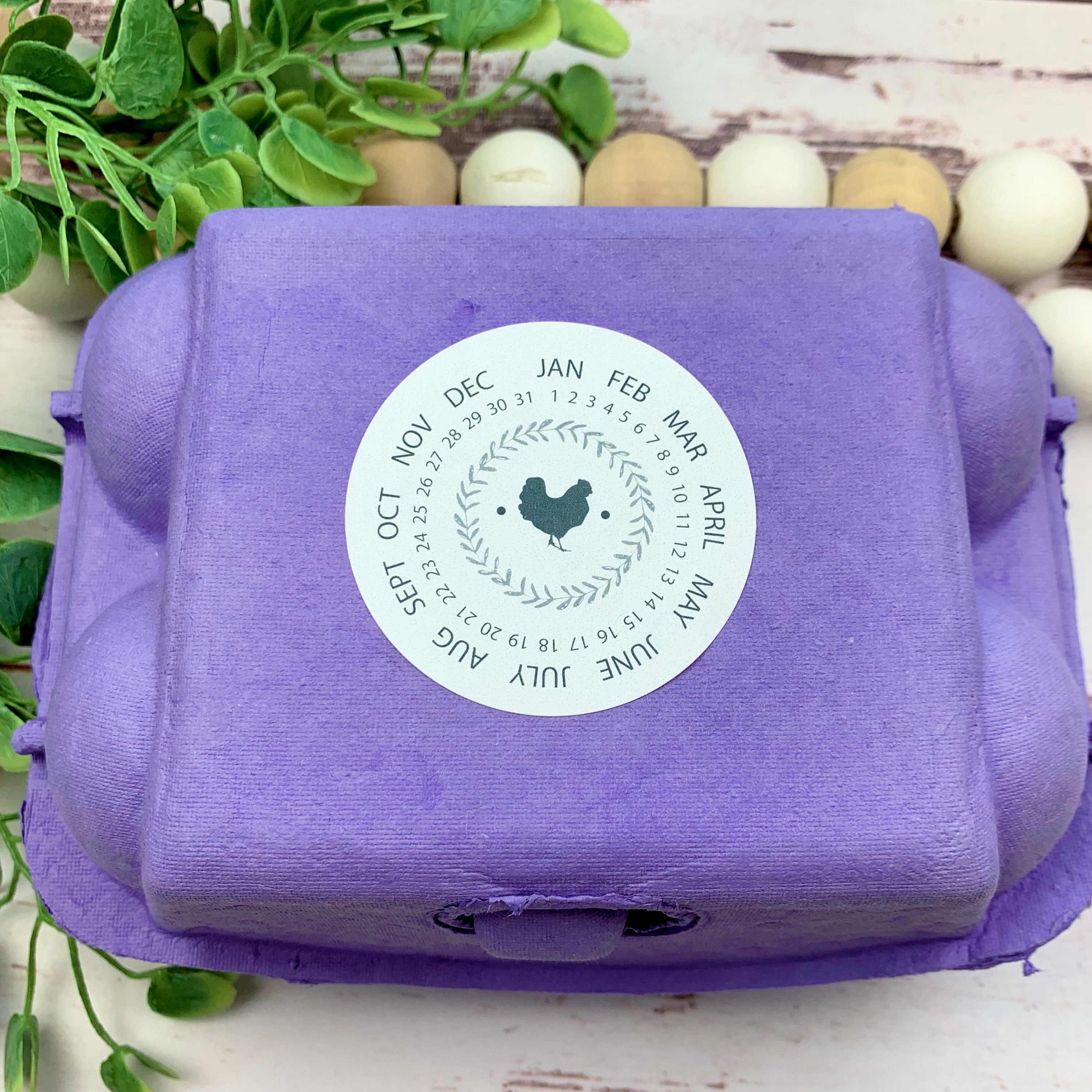 Chicken Egg Date Stickers Egg Carton Label Farm Fresh - Etsy