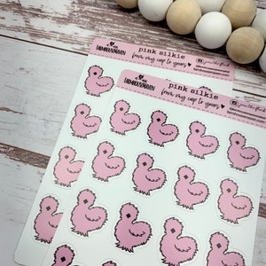 Silkie Stickers - Pink Silkie - Egg Carton Stickers - Chicken Planner ...