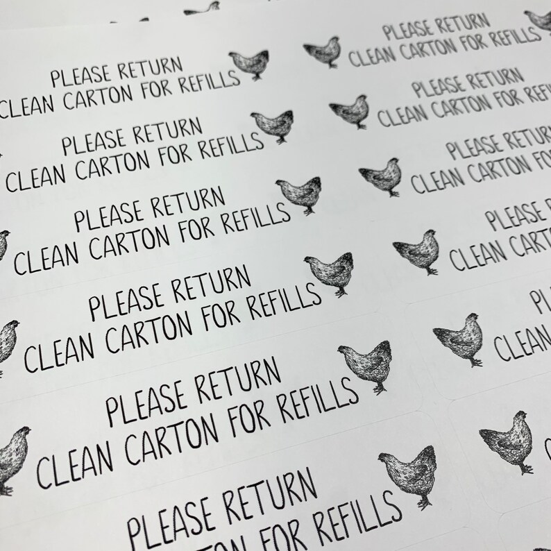60 Please Return Clean Carton Sticker Egg Carton Stickers - Etsy