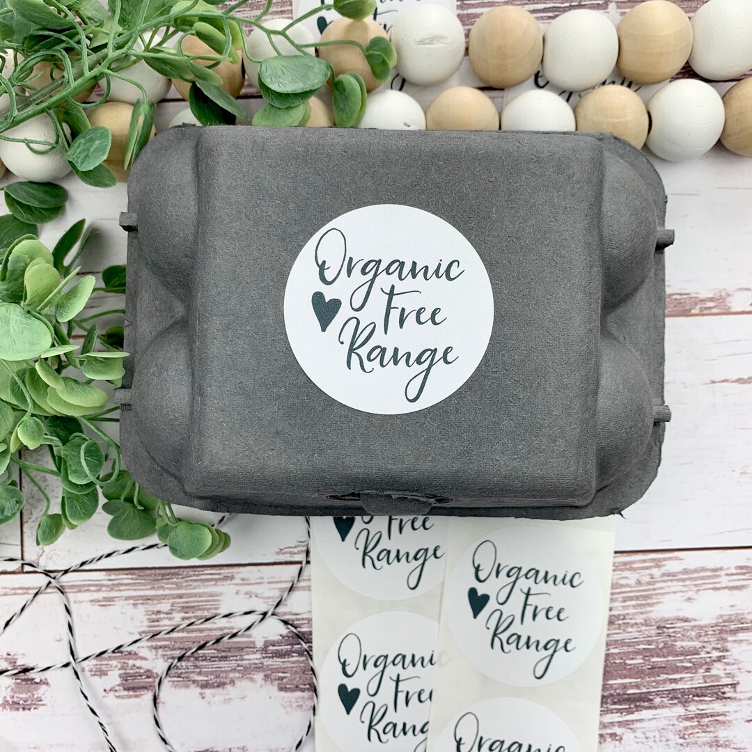 Organic Free Range Egg Carton Sticker- Fresh Eggs - Egg Carton Sticker ...