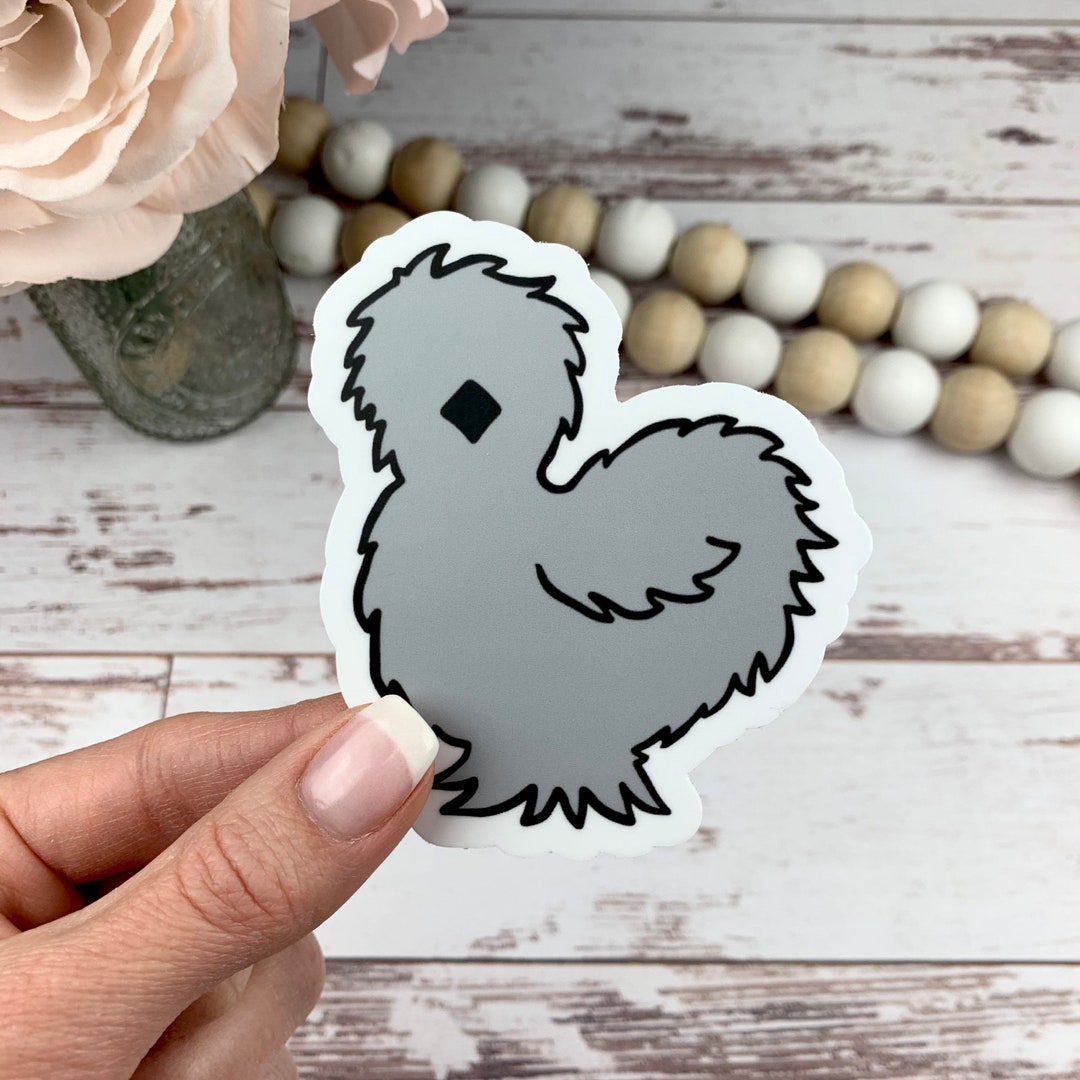 Gray Silkie Chicken Sticker – Cute Vinyl Decal for Laptop, Car - Etsy