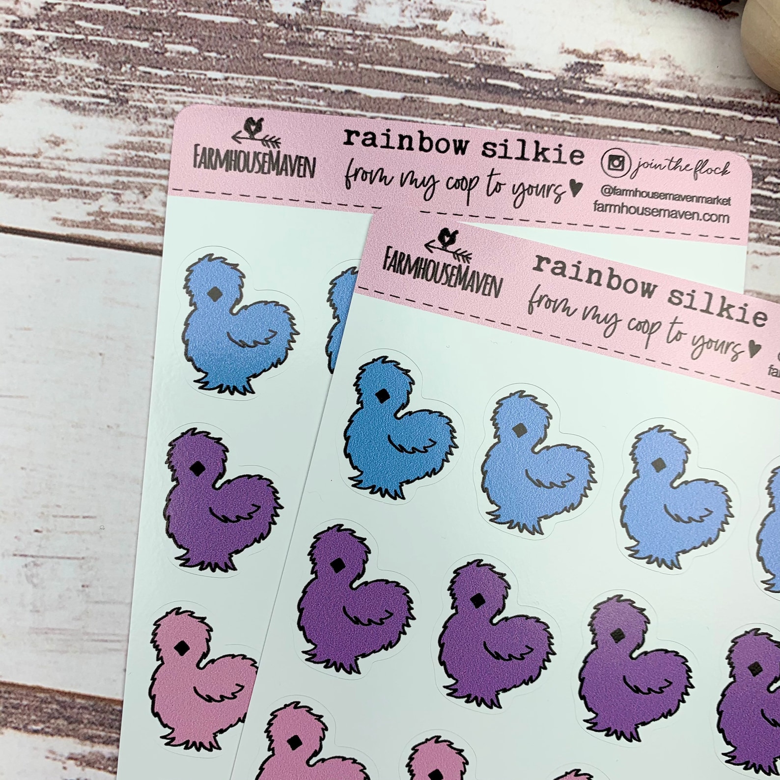 Rainbow Silkie Chicken Vinyl Stickers, Planner or Egg Carton (32 Pc) - Etsy