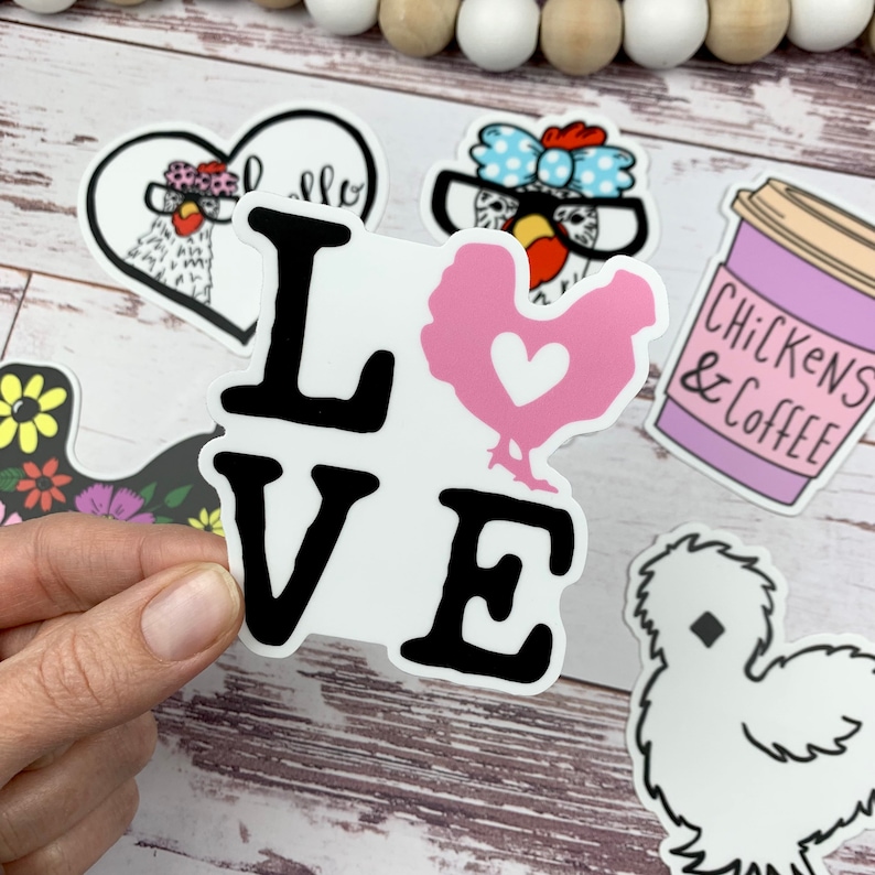 Cute Chicken Sticker Set - Farmhouse Style, Laptop Decals (set of 6) - Etsy
