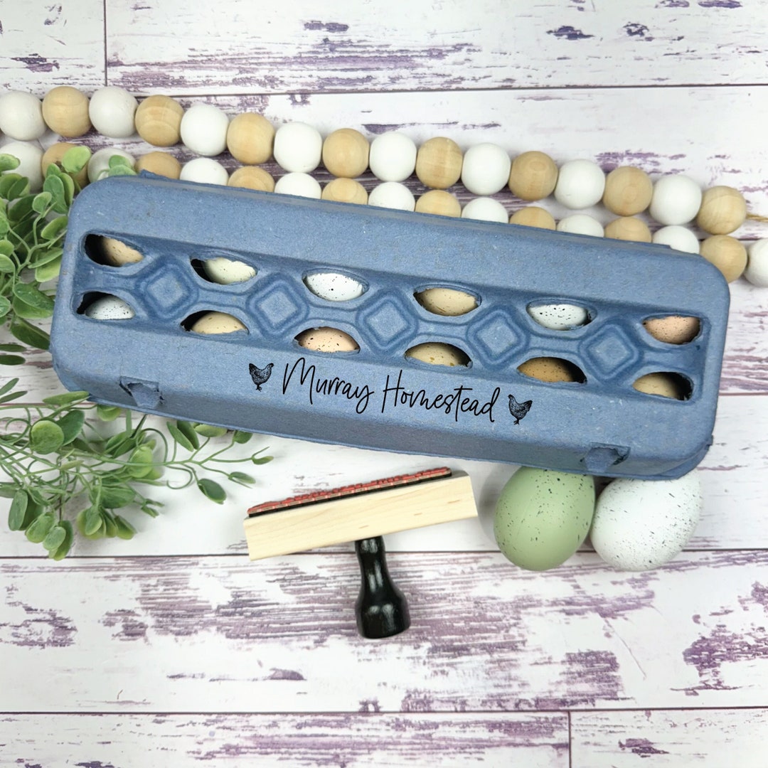 Custom Egg Carton Stamp – Personalized Fresh Eggs, Farmhouse Style - Etsy