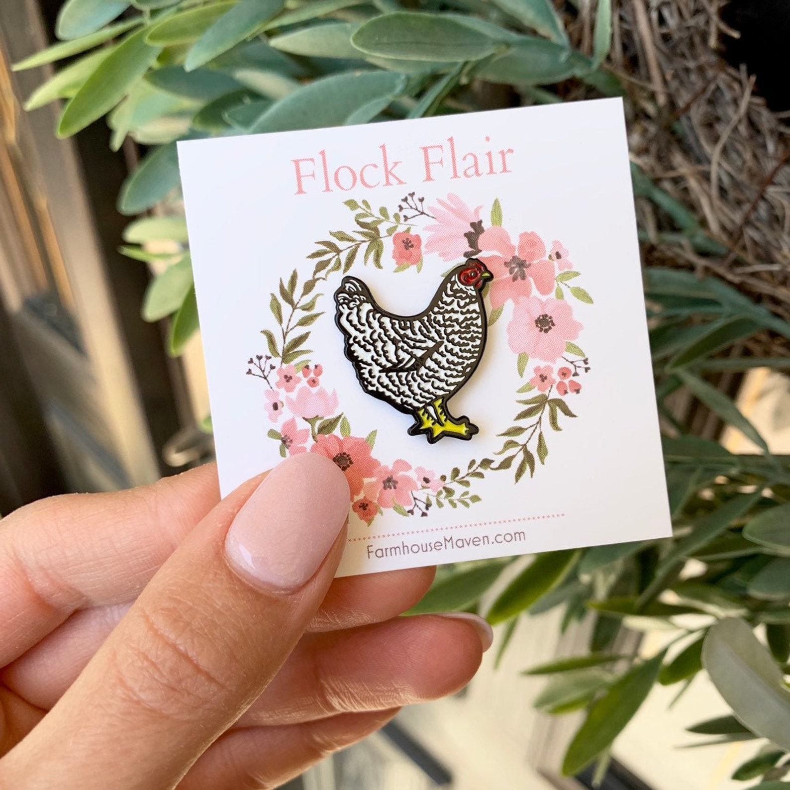 Enamel Chicken Pin Cute Chicken Pin Plymouth Rock Chicken - Etsy