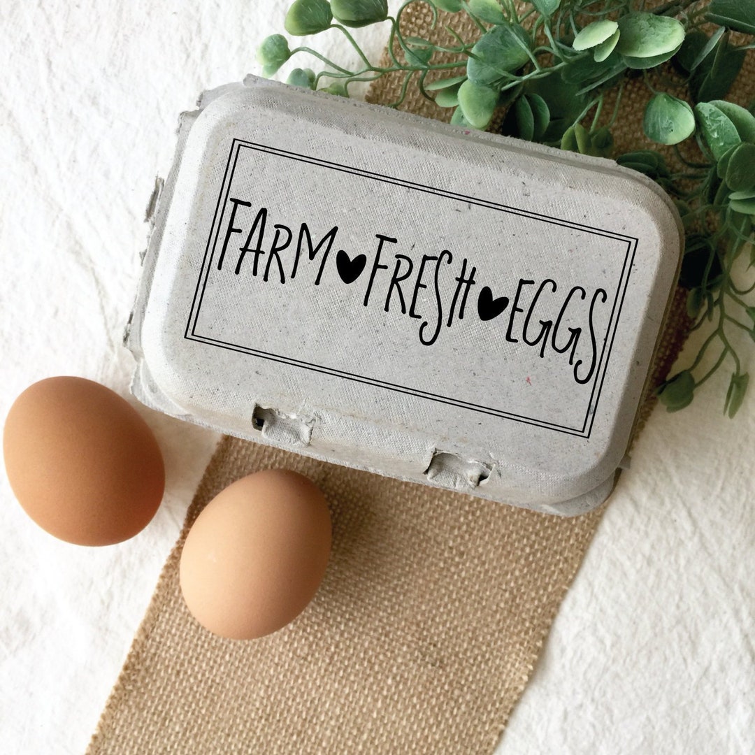 Egg Carton Stamp - Farm Fresh Eggs - Fresh Eggs - Custom Egg Carton ...