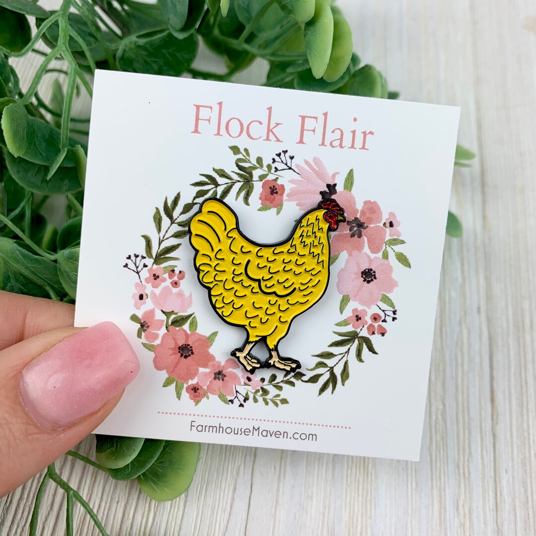 Enamel Chicken Pin - Cute Chicken Pin - Buff Orpington - Hen Pin ...