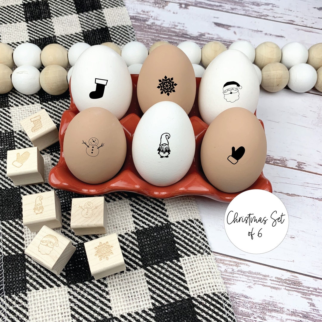 6 Christmas Mini Egg Stamps - Egg Stamp Bundle - Chicken Babies ...