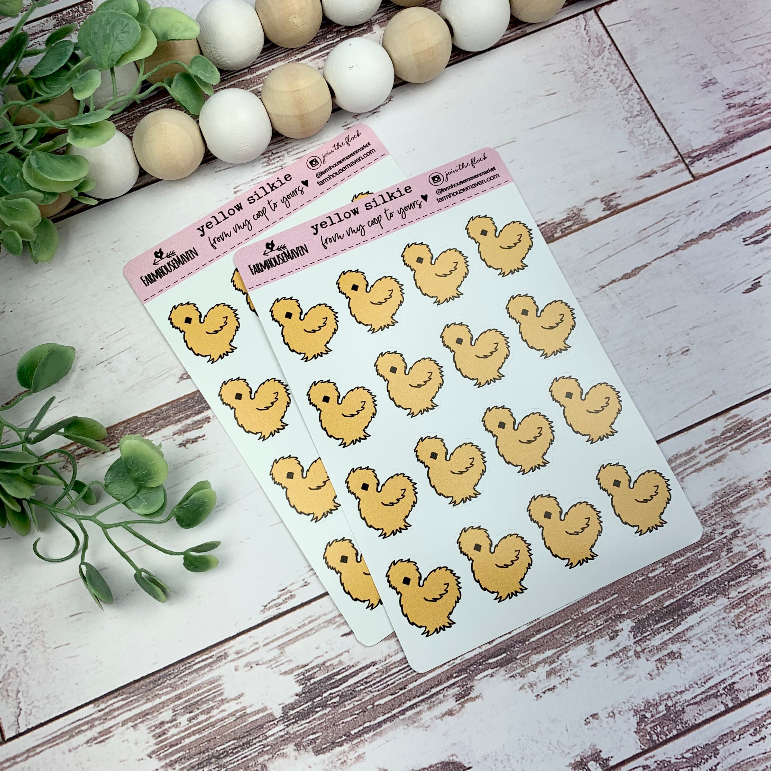 Yellow Silkie Stickers Egg Carton Stickers Chicken Planner - Etsy