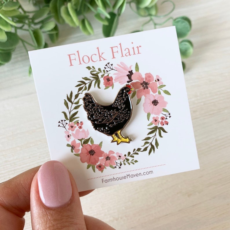 Enamel Chicken Pin Cute Chicken Pin Black Orpington | Etsy