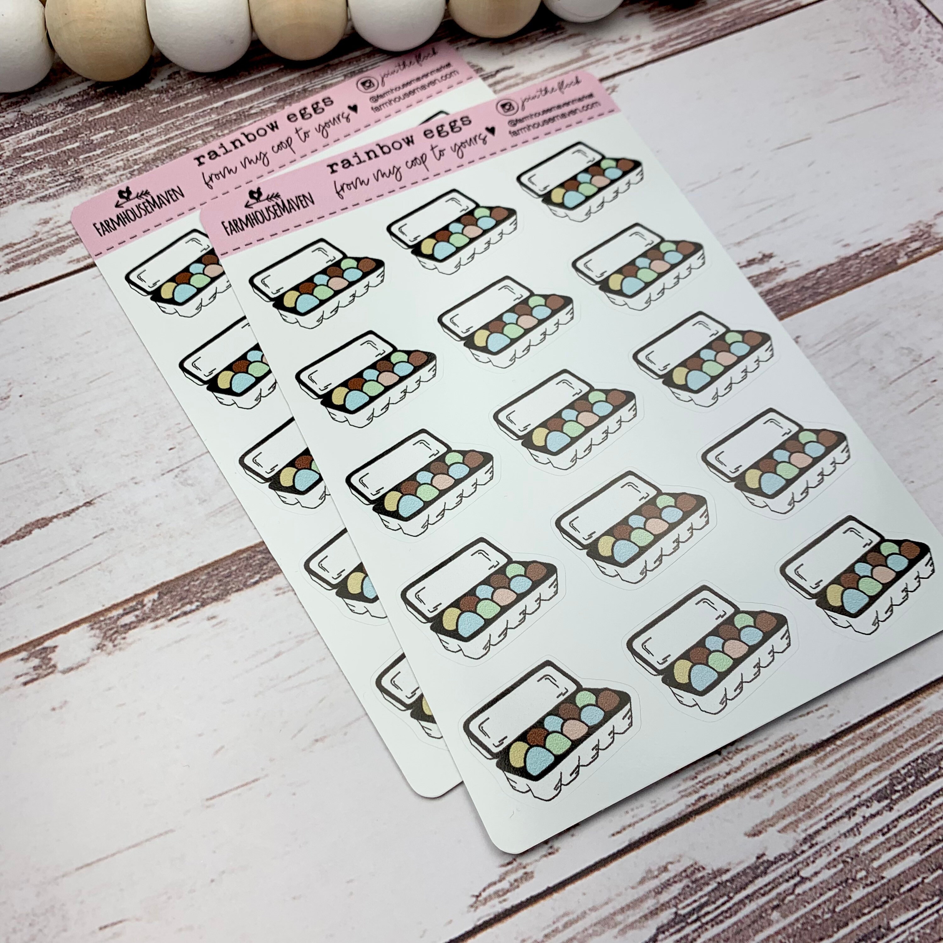 Rainbow Egg Stickers Free Shipping Egg Carton Stickers - Etsy