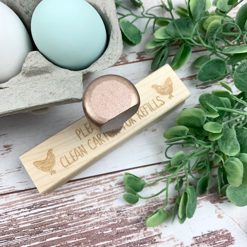 Please Return Clean Carton Egg Carton Stamp Fresh Eggs | Etsy