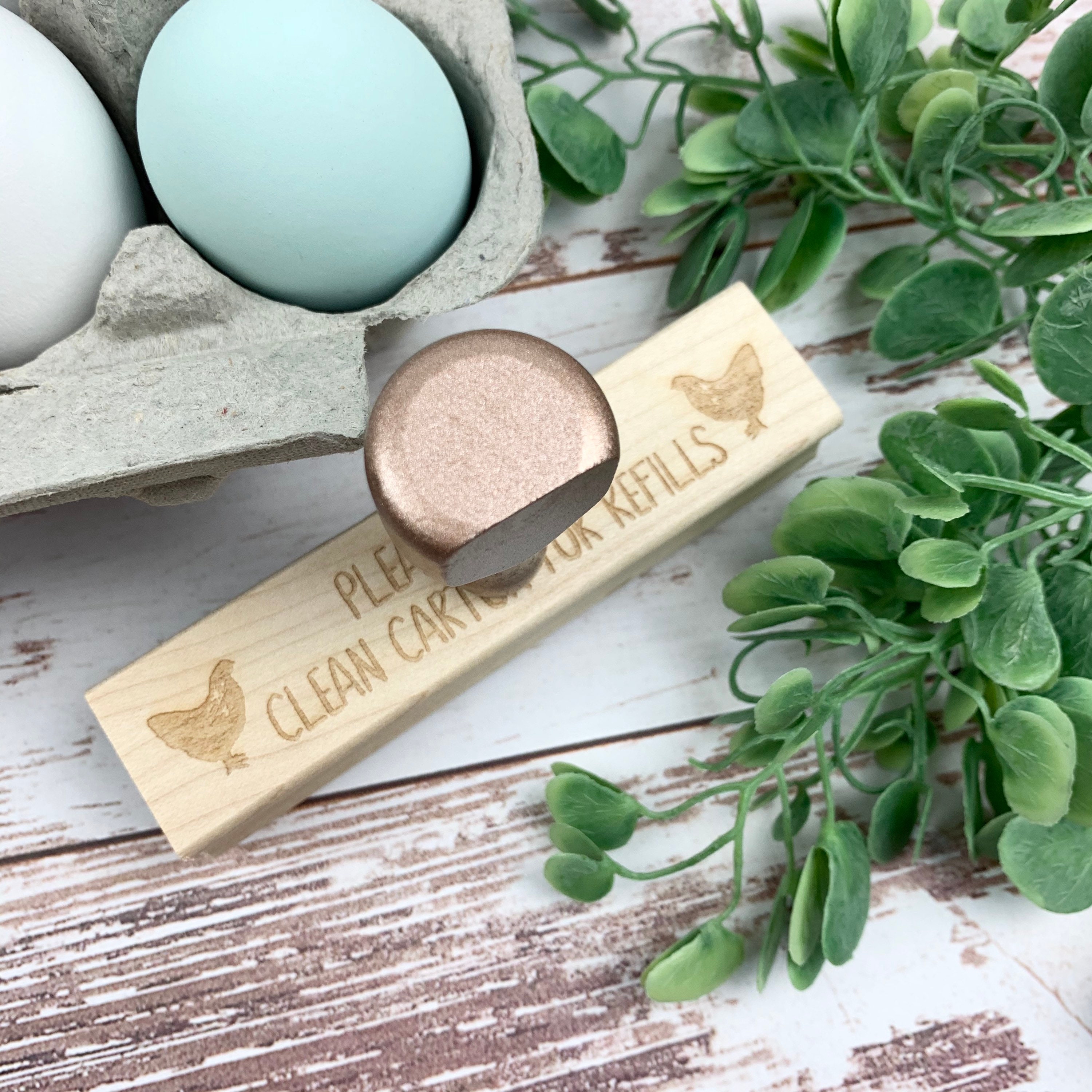 Please Return Clean Carton Egg Carton Stamp Fresh Eggs | Etsy