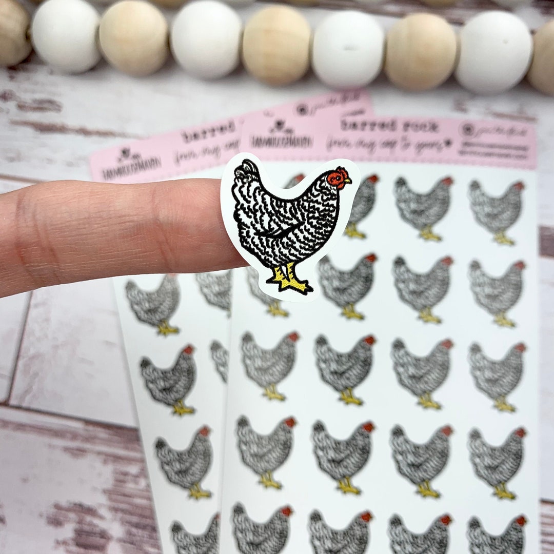 Barred Rock Chicken Stickers Free Shipping Egg Carton Stickers Black ...