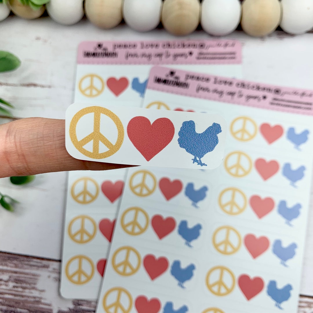 Peace Love Chicken Stickers – Egg Carton, Planner Stickers - Etsy