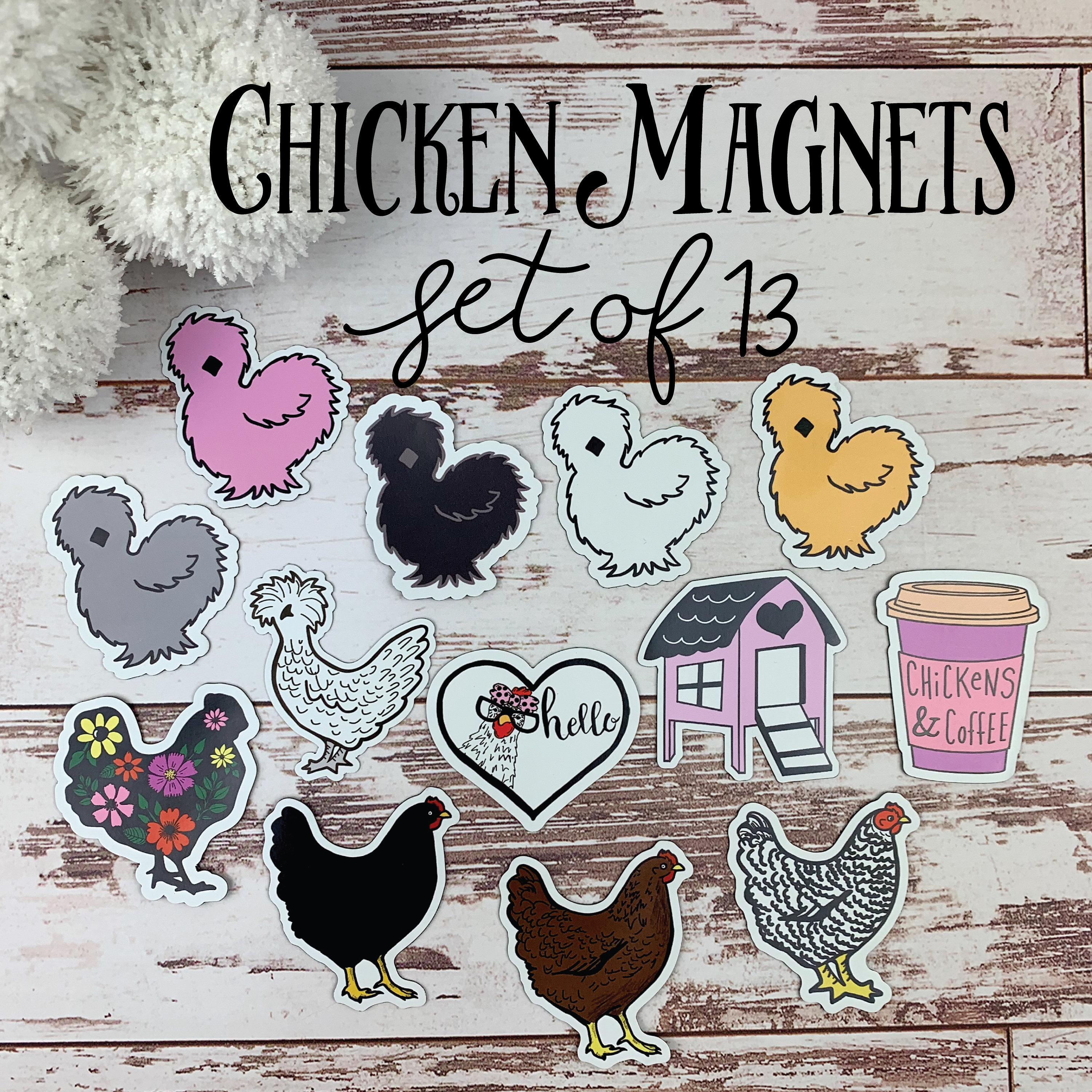13 Cute Chicken Magnets Pretty Fridge Magnet Chicken - Etsy