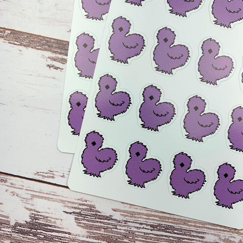 Purple Silkie Silkie Stickers Egg Carton Stickers Chicken | Etsy
