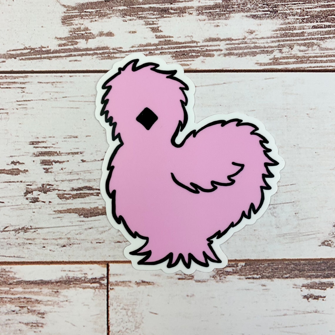 Pink Silkie Bumper Sticker Chicken Sticker Chicken Coop | Etsy