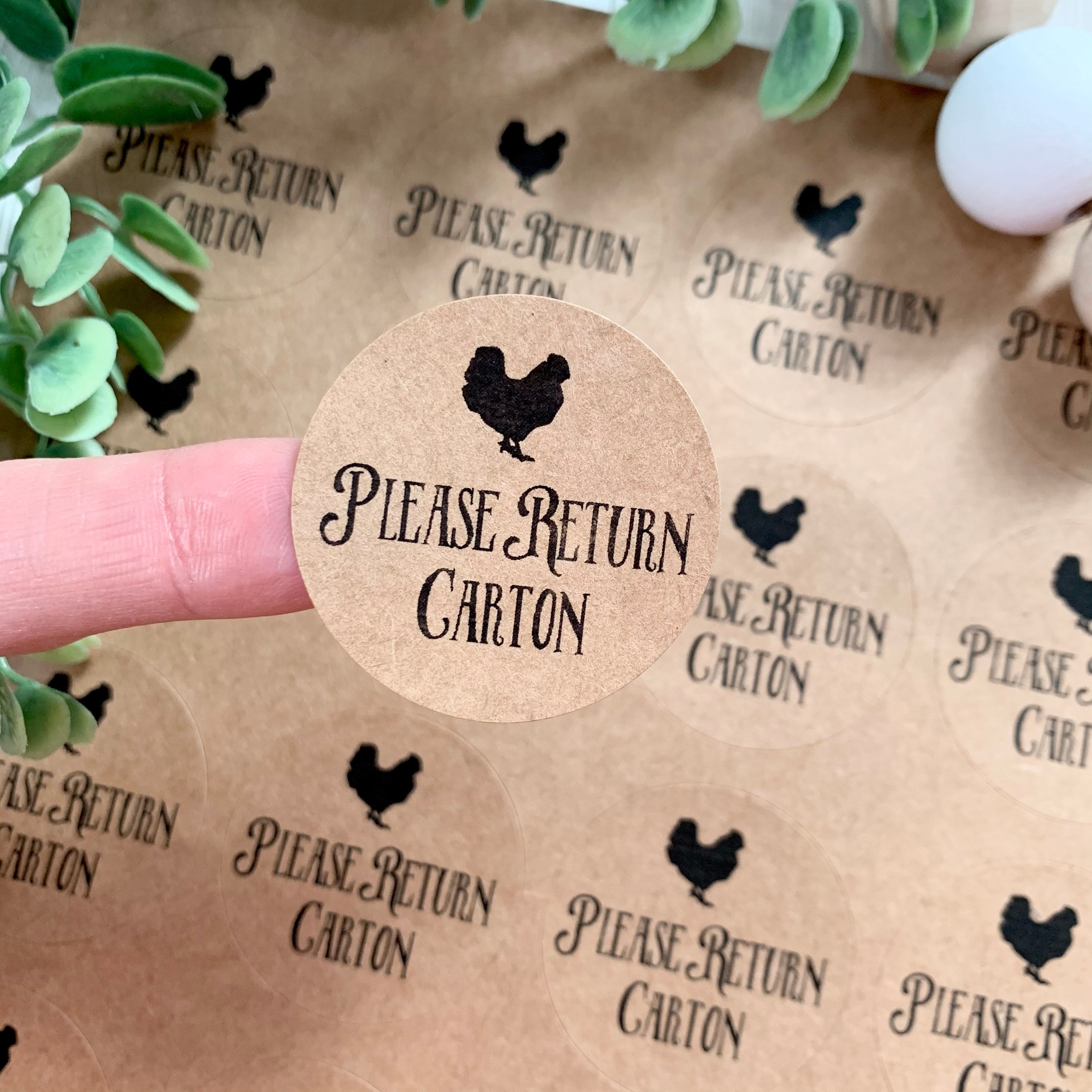 Please Return Egg Carton Sticker 30 Stickers Fresh Eggs | Etsy