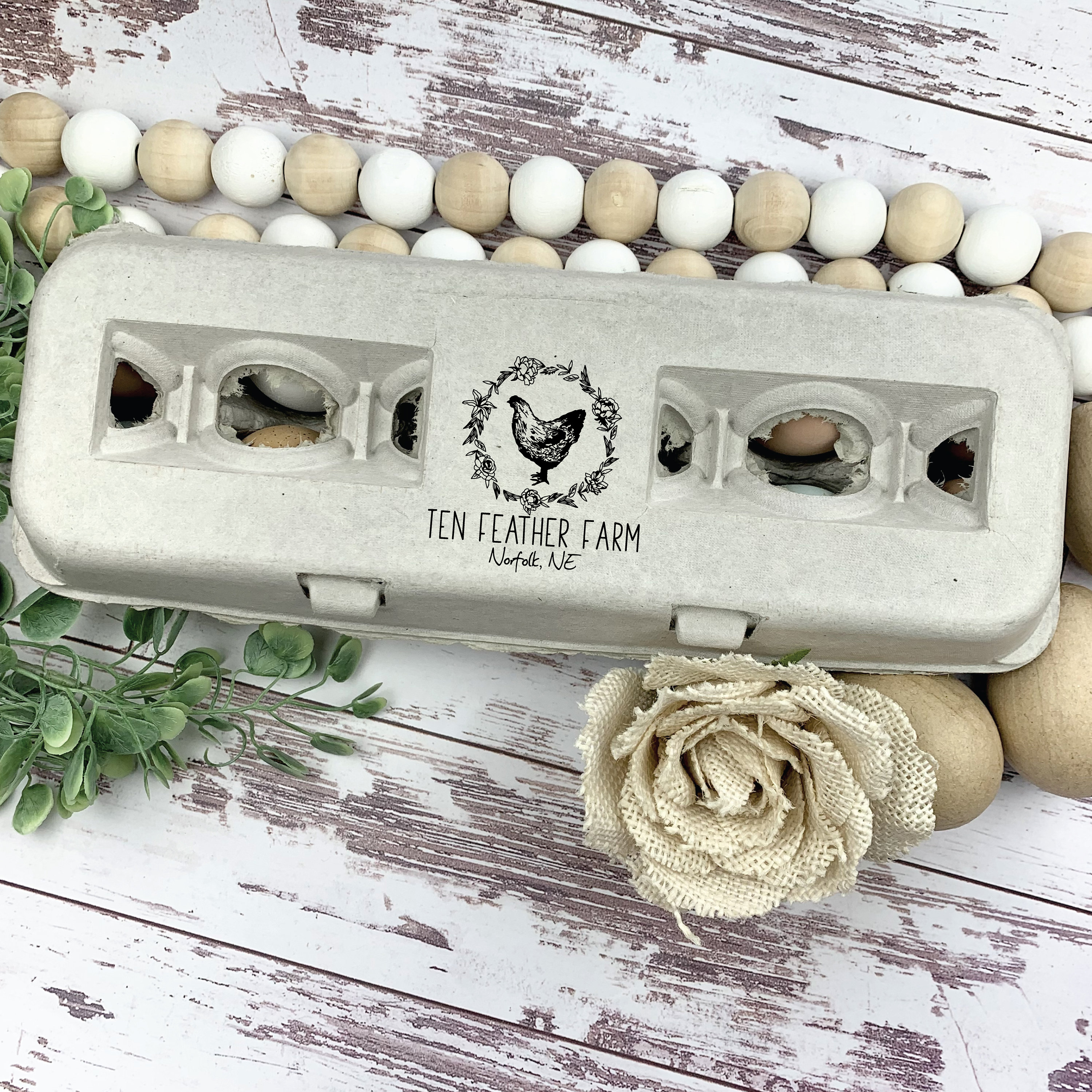 CUSTOM Egg Carton Stamp - Personalized Egg Carton Stamp - Fresh Eggs ...