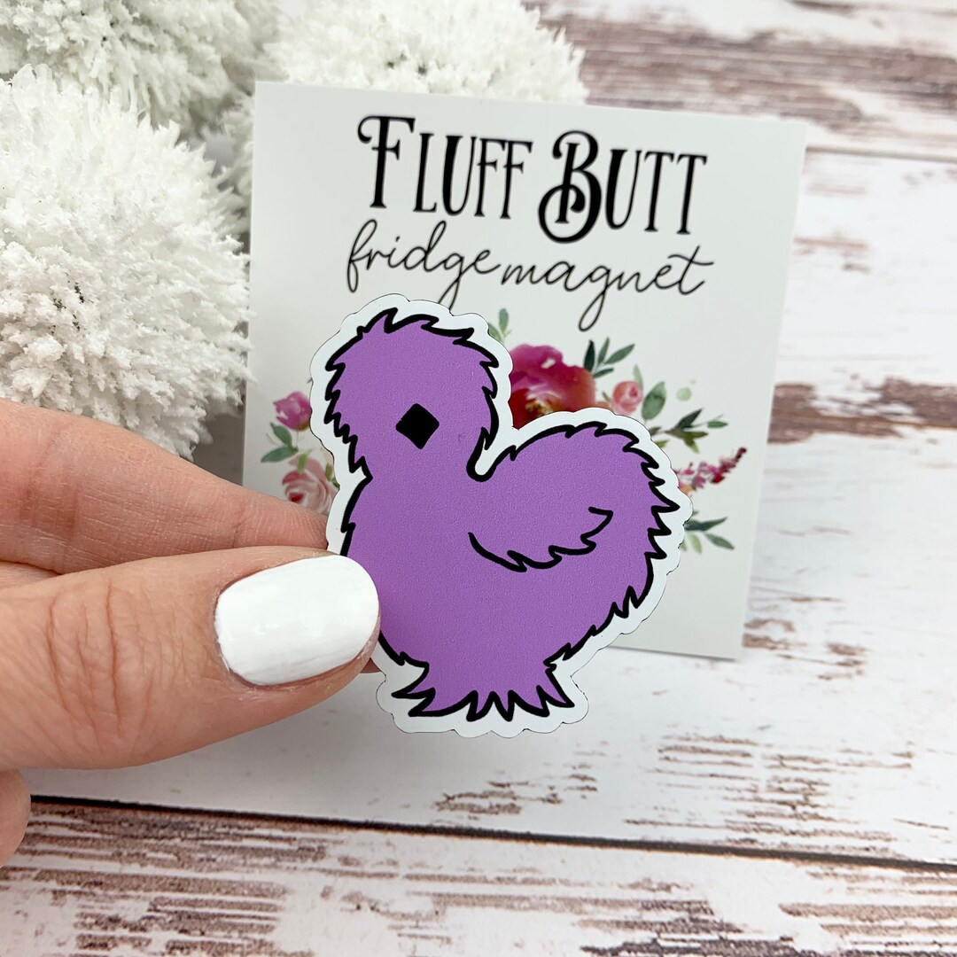 Purple Silkie Chicken Magnet - Pretty Fridge Magnet - Cute Silkie ...