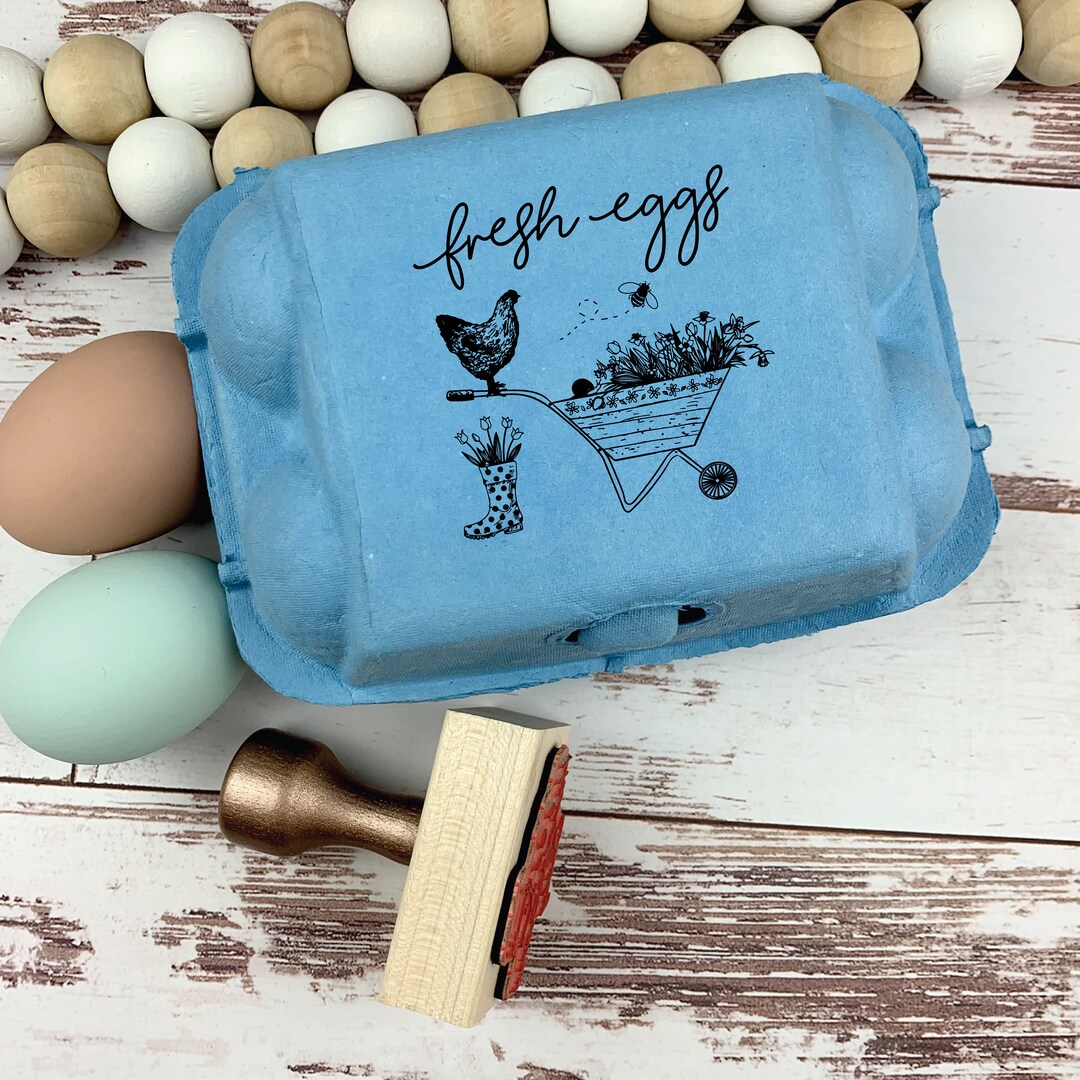 Egg Carton Stamp - Fresh Eggs Stamp - Egg Carton Label - Egg Stamp ...