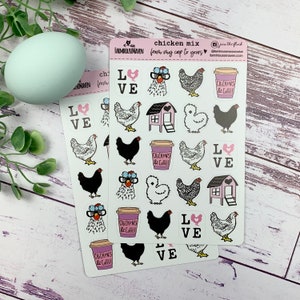 Cute Chicken Stickers - Egg Carton Decor, Planner Stickers - Etsy